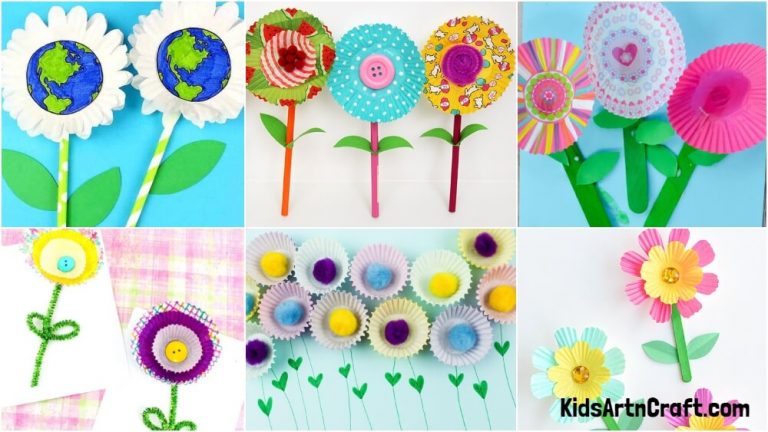 Cupcake Liner Flower Crafts For Kids - Kids Art & Craft