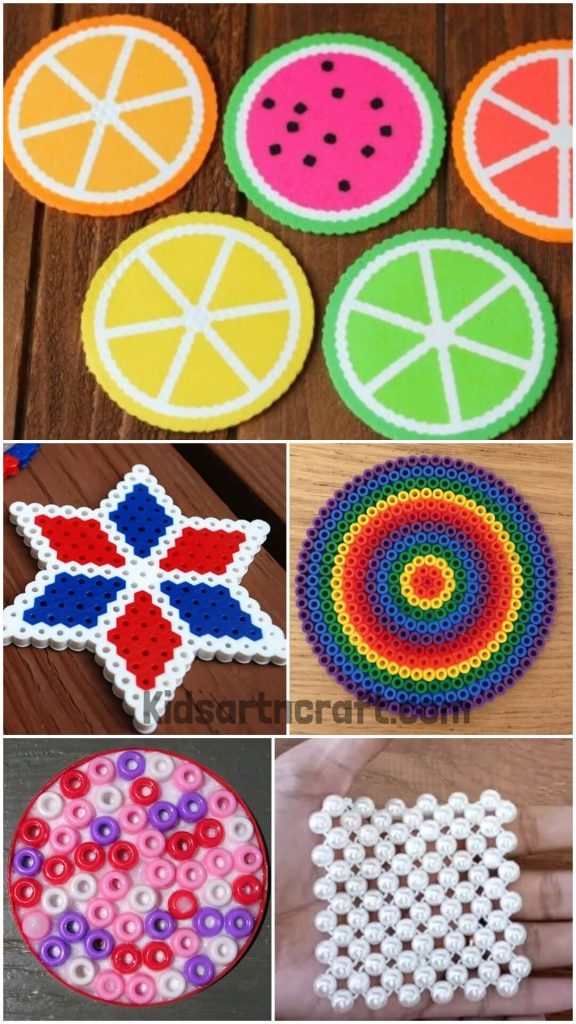 DIY Beads Coaster Crafts For Kids - Kids Art & Craft