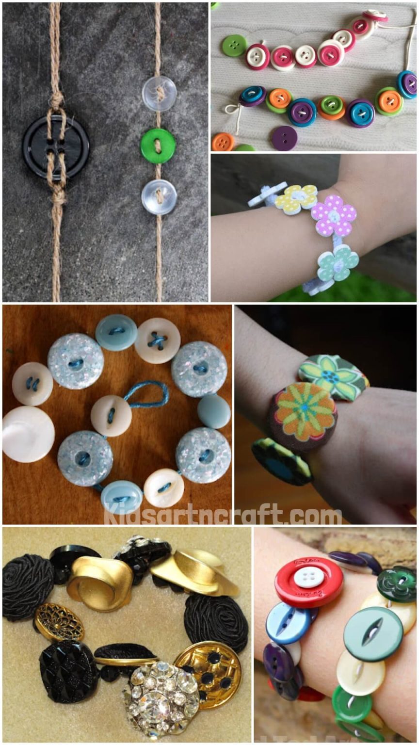 DIY Button Bracelet Craft Ideas - Kids Art & Craft
