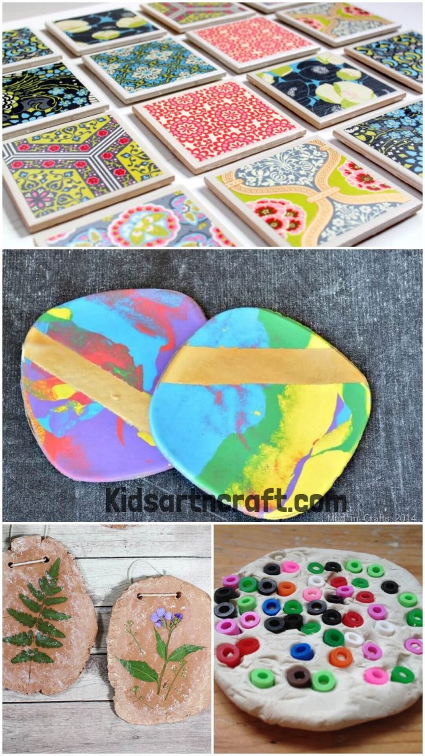 DIY Cute Air Dry Coasters Crafts - Kids Art & Craft