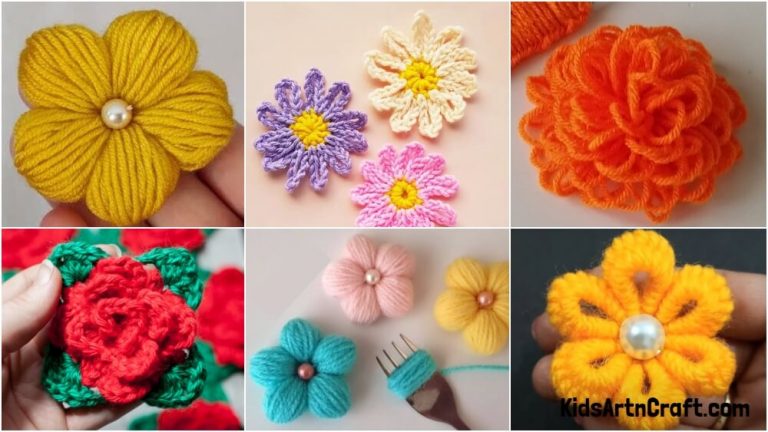 DIY Easy Woolen Flower Ideas - Kids Art & Craft