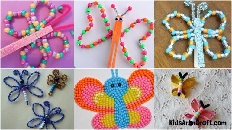 DIY Pony Bead Butterfly Crafts For Kids - Kids Art & Craft