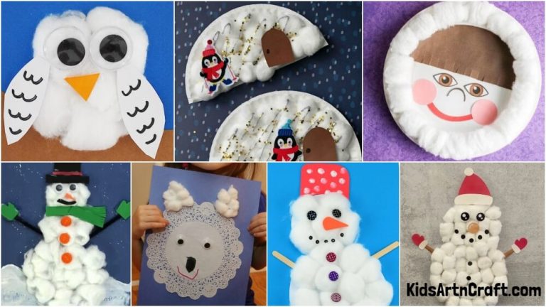 DIY Winter Crafts With Cotton Balls - Kids Art & Craft