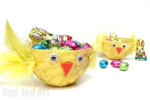 Easter Chick Basket Crafts for Kids - Kids Art & Craft