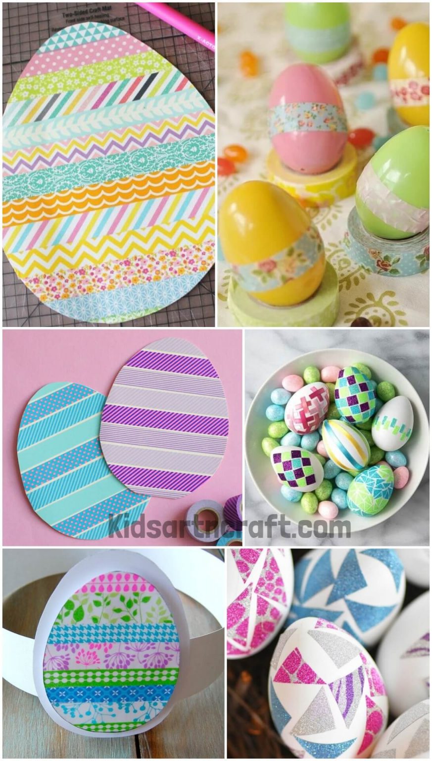 Easter Egg Decoration Craft Using Washi Tape - Kids Art & Craft