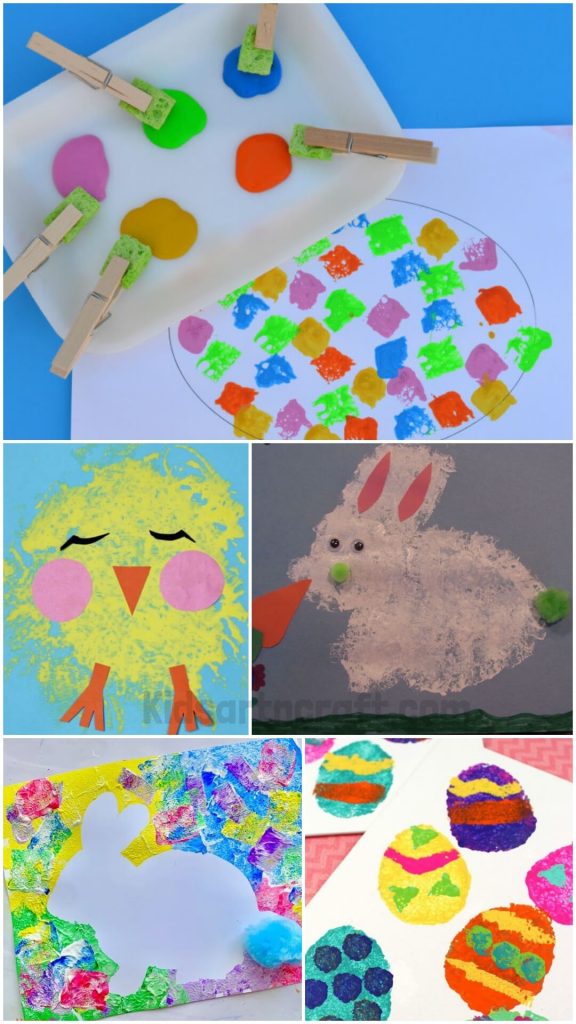 Easter Sponge Paintings For Kids - Kids Art & Craft