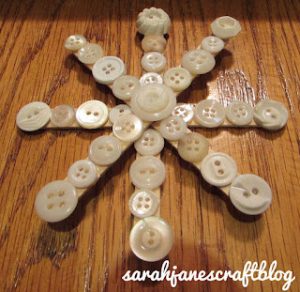 Snowflake Button Crafts Using Popsicle Stick - Kids Art & Craft