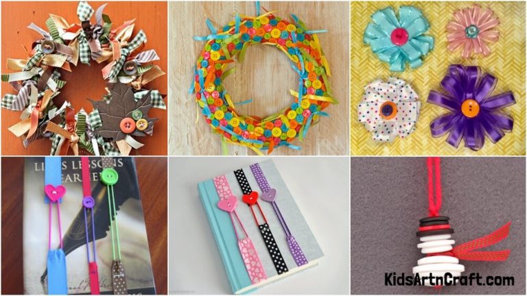 Easy Crafts With Buttons And Ribbons - Kids Art & Craft