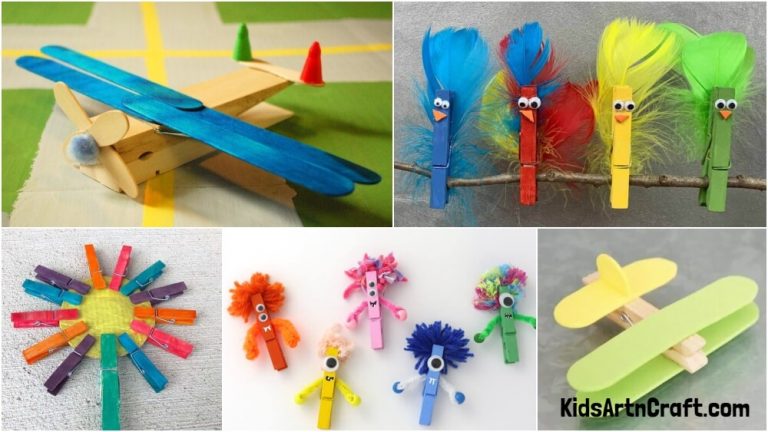 Easy Crafts With Clothespins For Kids - Kids Art & Craft
