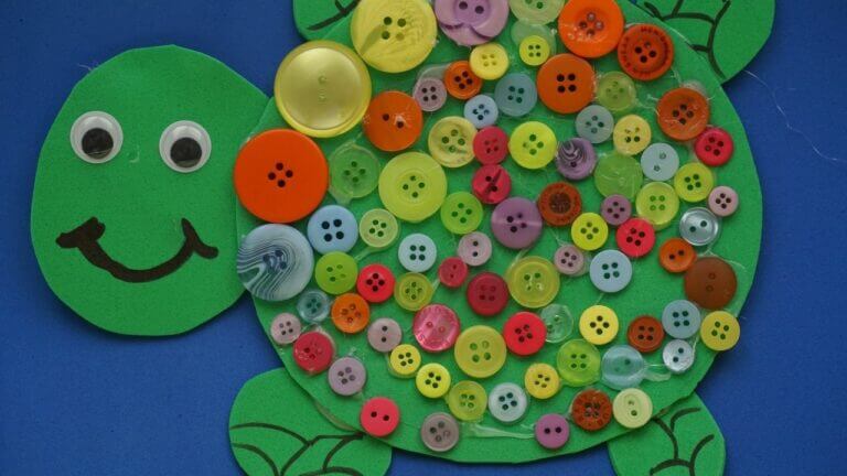 Beautiful Button Turtle Crafts For Kids - Kids Art & Craft