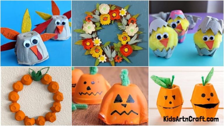 Easy & Simple Fall Egg Carton Crafts - Kids Art & Craft