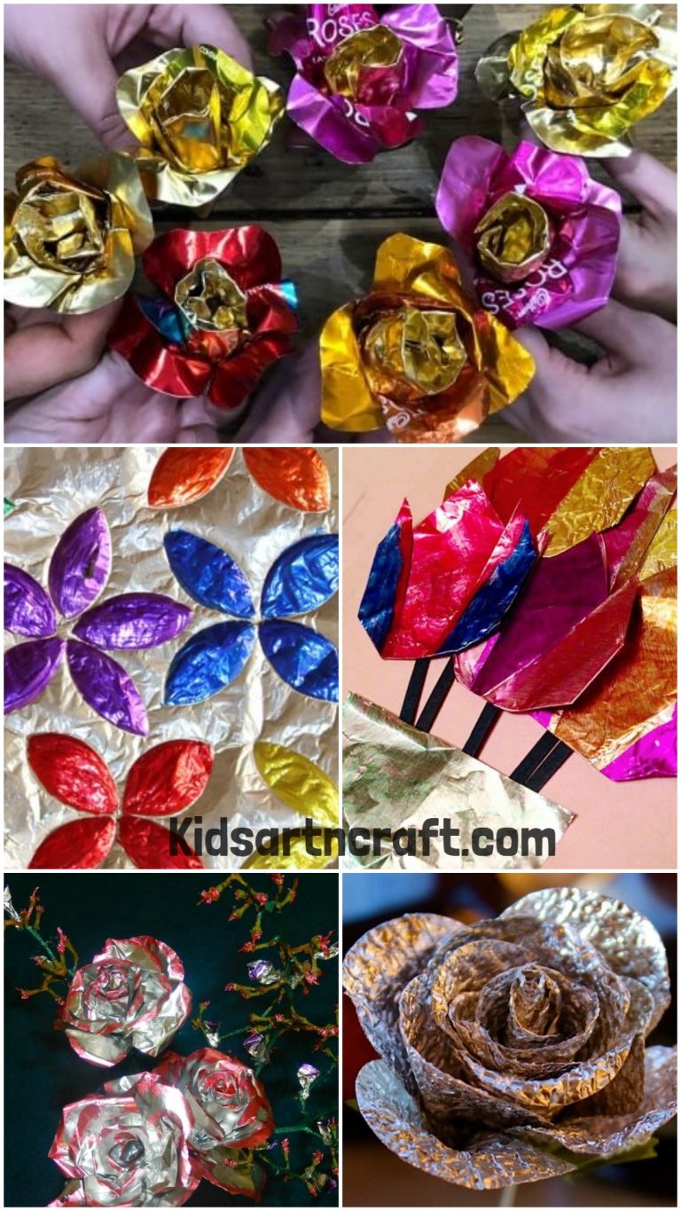 Creative Way To Make Foil Flower Crafts - Kids Art & Craft
