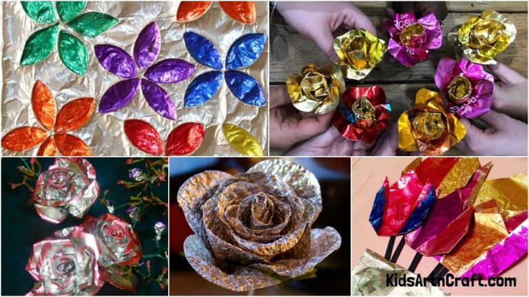 Creative Way To Make Foil Flower Crafts - Kids Art & Craft
