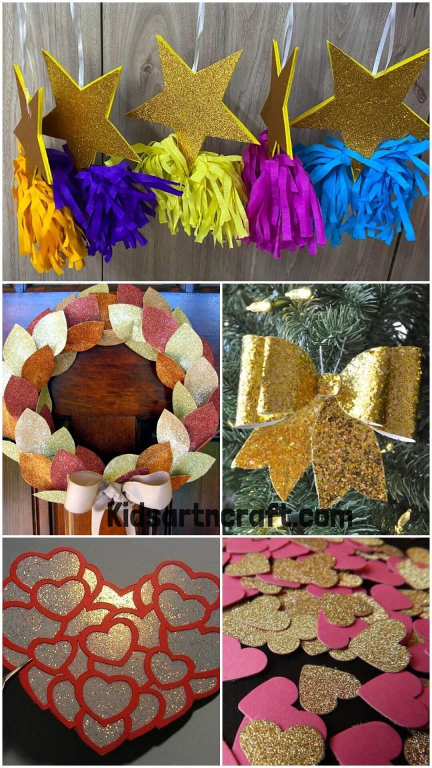 Glitter Paper Decoration Ideas - Kids Art & Craft