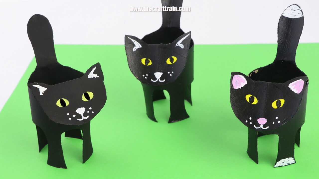 Black Cat Crafts Using Paper Cup - Kids Art & Craft