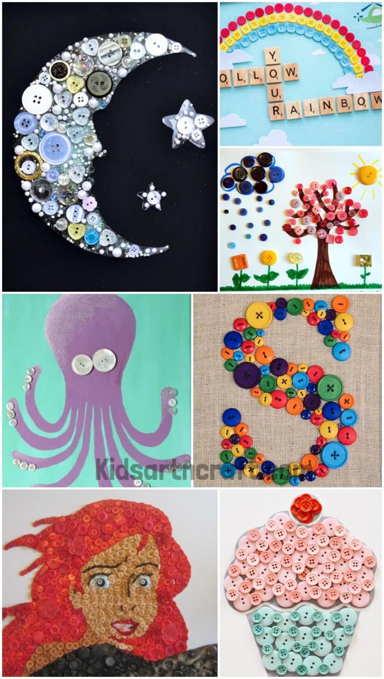 Nursery Wall Art Ideas Made With Button - Kids Art & Craft