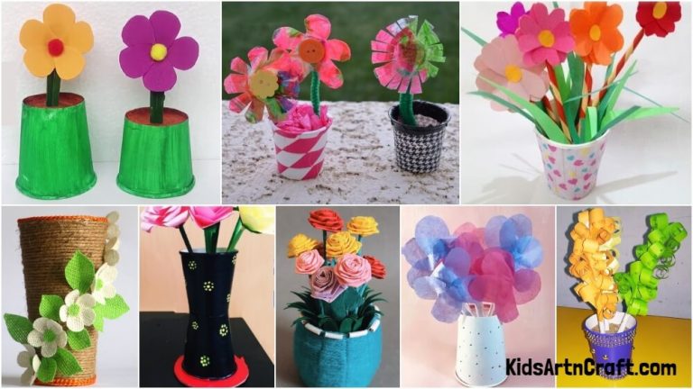 Paper Cup Flower Vase Crafts For Kids - Kids Art & Craft