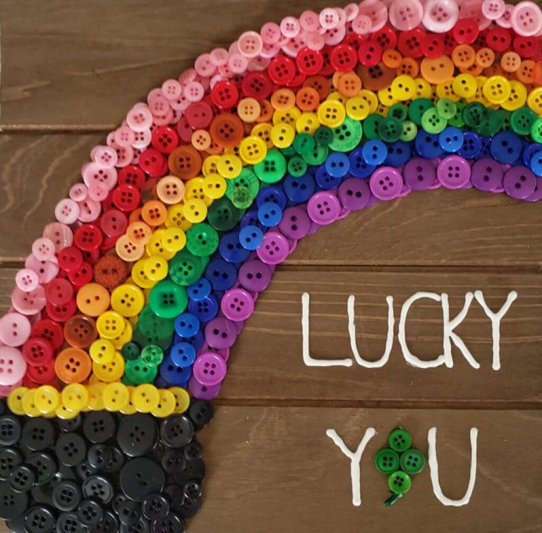 Rainbow Button Crafts For Kids - Kids Art & Craft