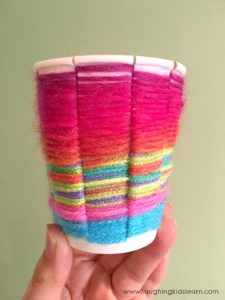 Yarn Paper Cup Craft & Activities - Kids Art & Craft