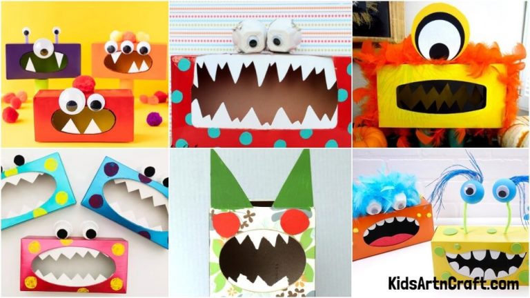 Recycled Tissue Box Monster Crafts - Kids Art & Craft