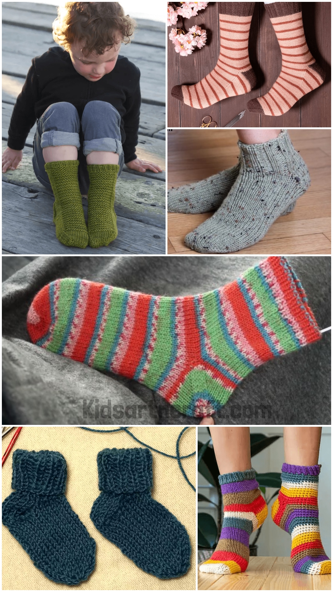 DIY Sock Knitting Patterns - Kids Art & Craft