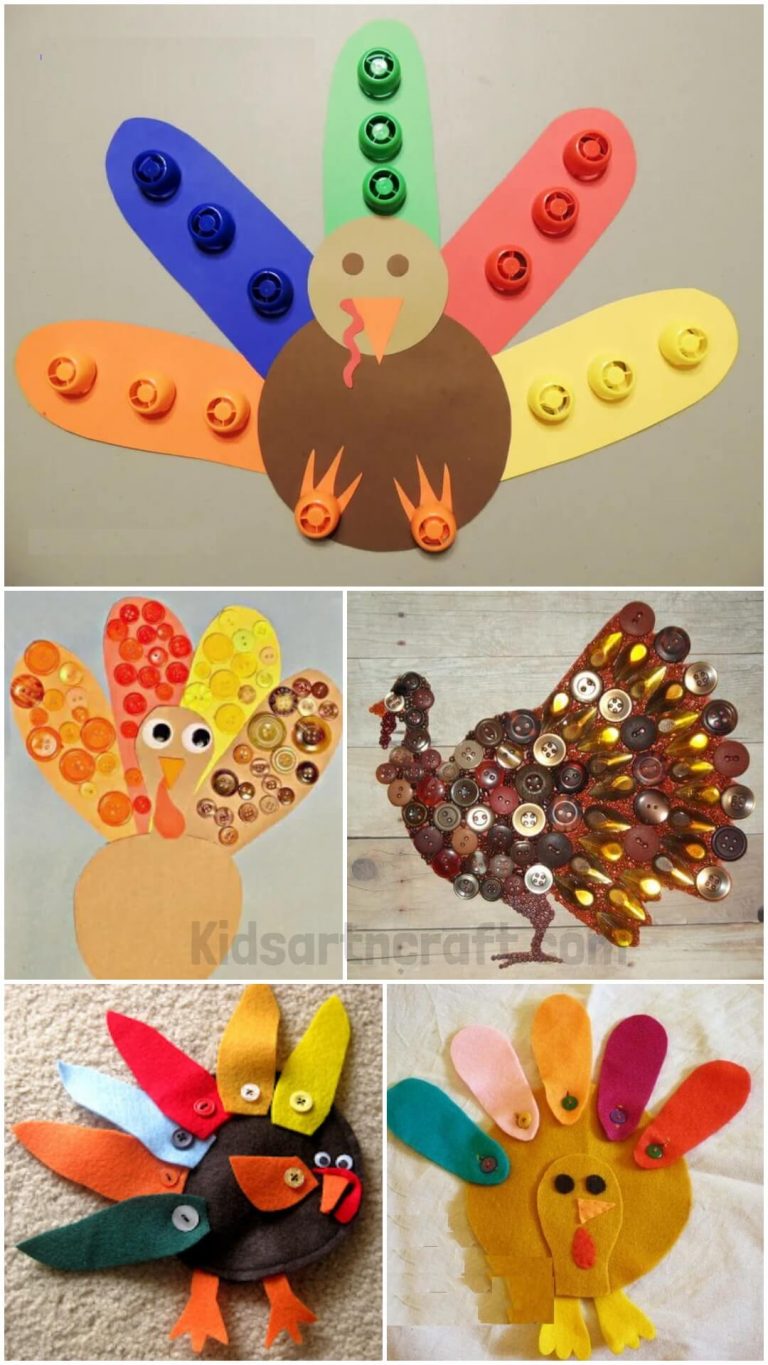 Thanksgiving Button Crafts for Kids - Kids Art & Craft