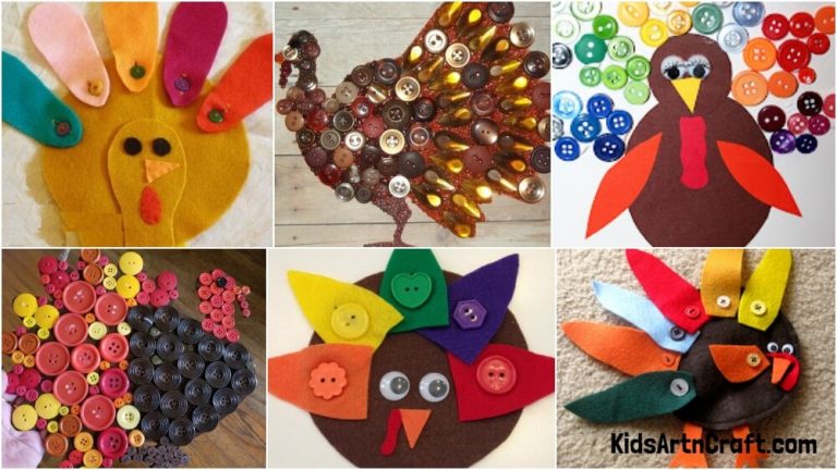 Thanksgiving Button Crafts for Kids - Kids Art & Craft