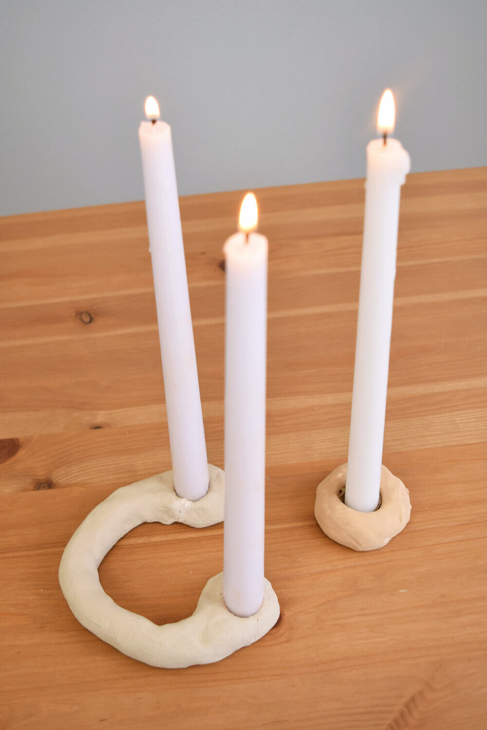 DIY Air Dry Clay Candlestick Holders - Kids Art & Craft