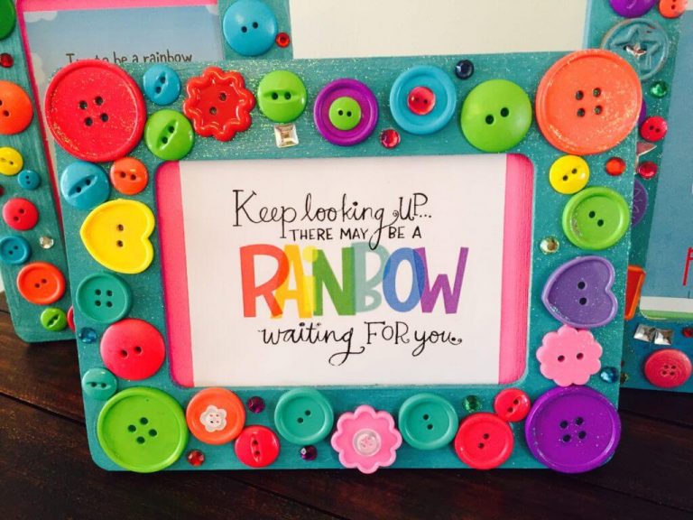 Rainbow Button Crafts For Kids - Kids Art & Craft