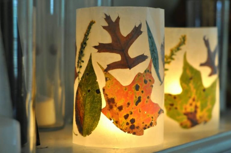 Wax Paper Crafts With Leaves - DIY Ideas - Kids Art & Craft