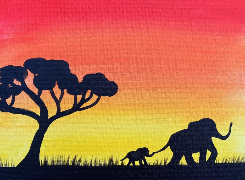 Easy Silhouette painting for beginners - Kids Art & Craft