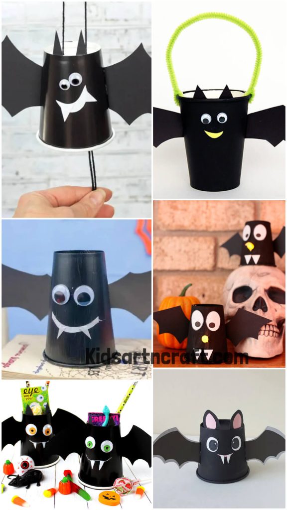 Bat Paper Cup Craft Ideas for Kids - Kids Art & Craft