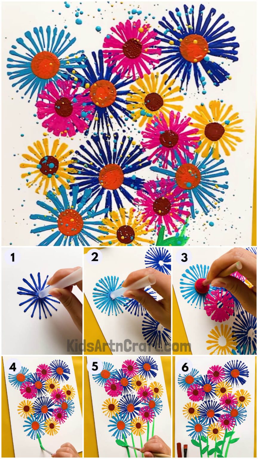 Beautiful Flower Painting Art For Kids To Make With Parents - Kids Art ...
