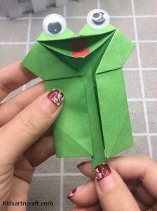 Cute Origami Frog Craft For Kids - Step By Step Tutorial - Kids Art & Craft