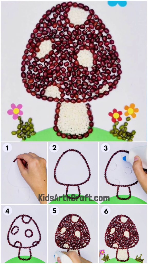 DIY Mushroom Painting Art With Seeds - Step by Step Tutorial - Kids Art ...