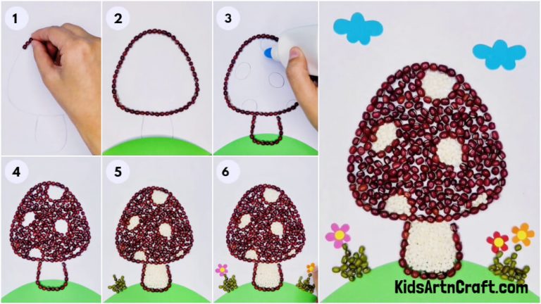 DIY Mushroom Painting Art With Seeds - Step by Step Tutorial - Kids Art ...