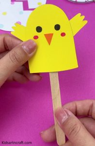 Easter Egg Chick Craft Using Popsicle Stick - Kids Art & Craft
