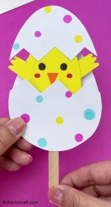 Easter Egg Chick Craft Using Popsicle Stick - Kids Art & Craft