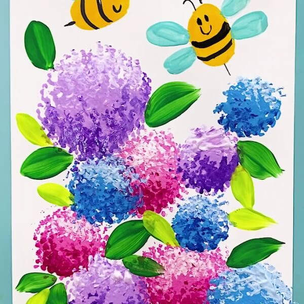 Flower & Honey Bee Painting Tutorial with Foam Net for Competitions ...