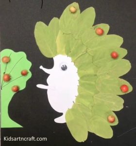 Hedgehog Leaf Art and Craft Step by Step Tutorial - Kids Art & Craft