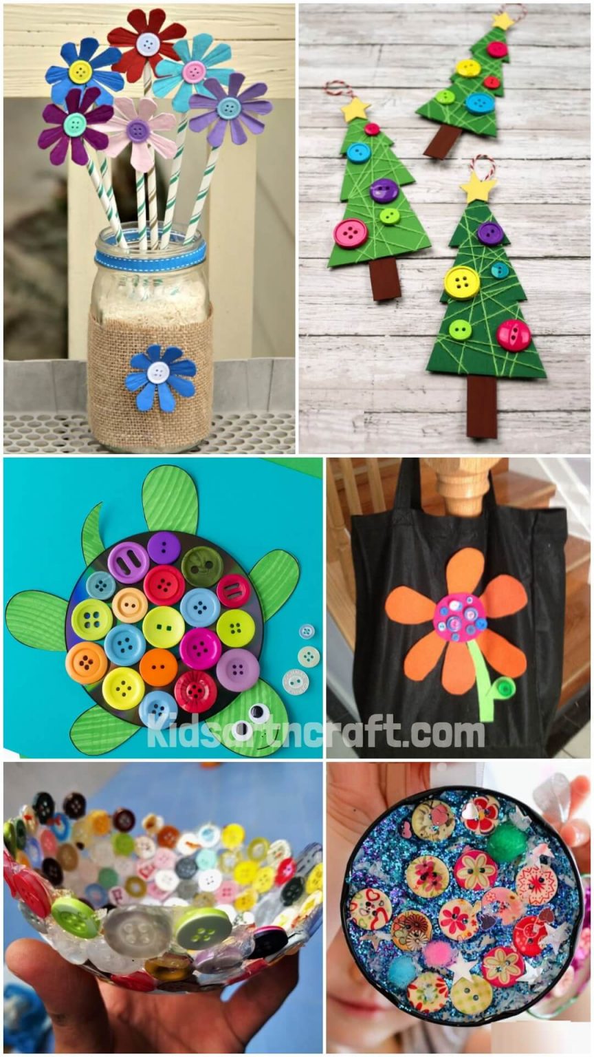 Recycled Button Craft Ideas for Kids - Kids Art & Craft