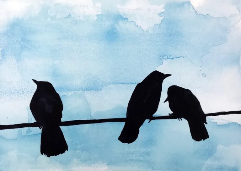 Easy Silhouette painting for beginners - Kids Art & Craft