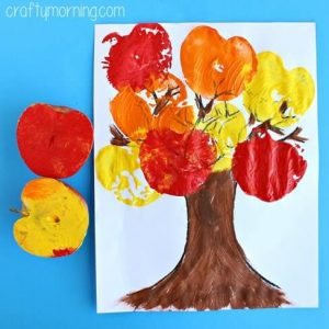 Apple Stamping Art Ideas for Kids - Kids Art & Craft