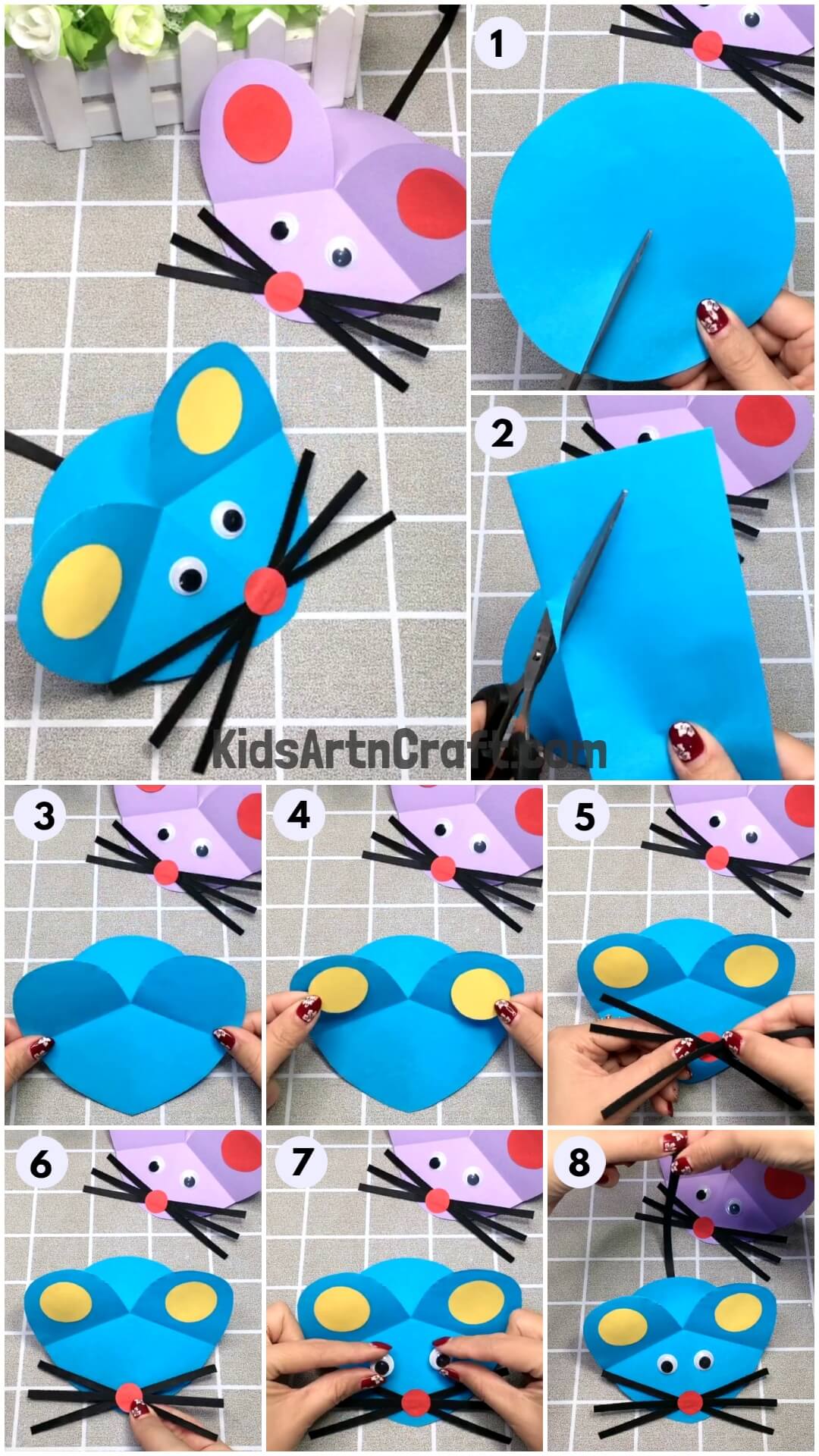 Paper Mouse Craft For Kids – Step by Step Tutorial - Kids Art & Craft