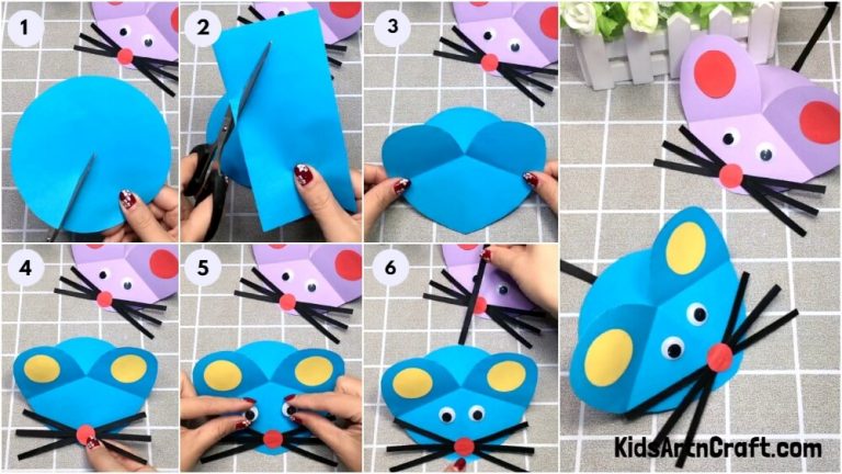 Paper Mouse Craft For Kids – Step by Step Tutorial - Kids Art & Craft