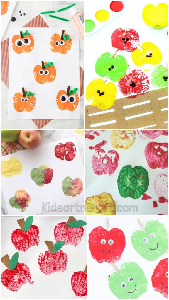 Apple Stamping Art Ideas for Kids - Kids Art & Craft