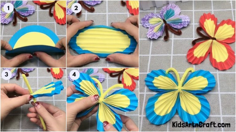 Butterfly Craft Using Paper & Pipe Cleaner – Step by Step Instructions ...