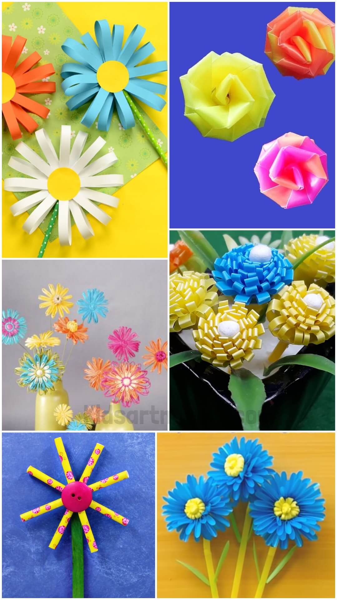 Beautiful Flower Crafts Using Straw - Kids Art & Craft