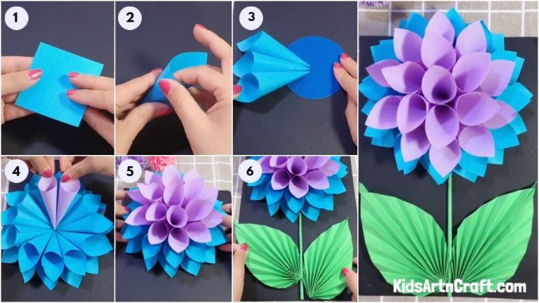 Beautiful Paper Flower Craft For Kids- Step by Step Instructions - Kids Art & Craft