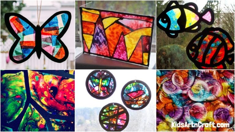 Beautiful Stained Glass Wax Paper Crafts - Kids Art & Craft